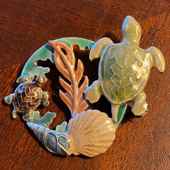 Kenneth Cole | Jewelry | Vintage Kenneth Cole Turtles Brooch | Poshmark